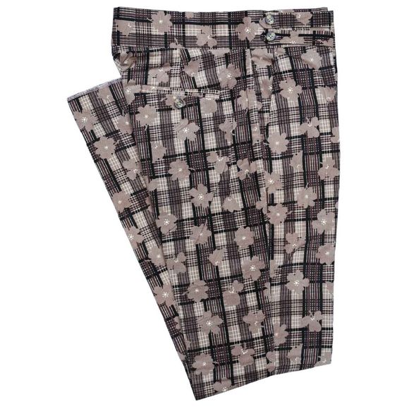Chiragh Apparel | Pants | Mens Gurkha Pants Brown Beige Floral Plaid ...
